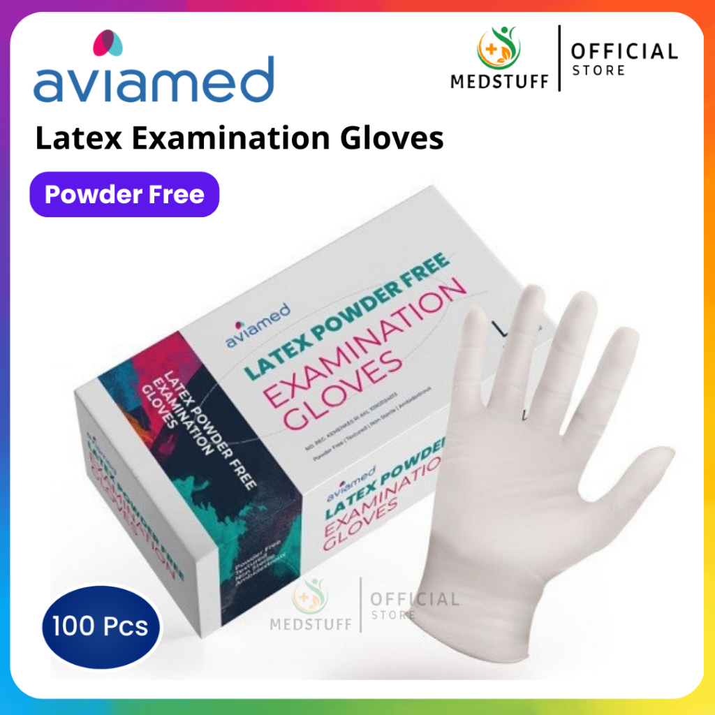 Jual Aviamed Sarung Tangan Latex Examination Gloves Handscoon Powder ...
