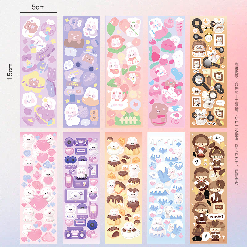 Jual 1 B0X [ ISI 100PCS ] Sticker Momo Lucu Aesthetic Korea Glitter ...