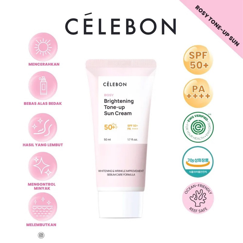 Jual CELEBON Brightening Tone Up Sun Cream SPF50+ PA++++ Sunscreen | 50 ...