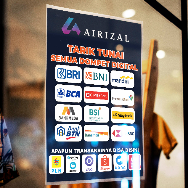 Jual POSTER / STIKER TARIK SEMUA DOMPET DIGITAL | Shopee Indonesia