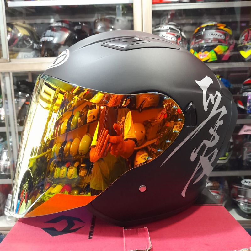 Jual helm NHK R1 MAX KANJI & BUSHIDO paket ganteng iridium | Shopee ...