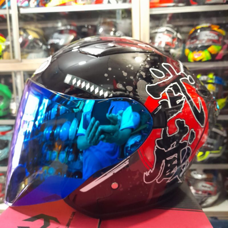 Jual helm NHK R1 MAX KANJI & BUSHIDO paket ganteng iridium | Shopee ...
