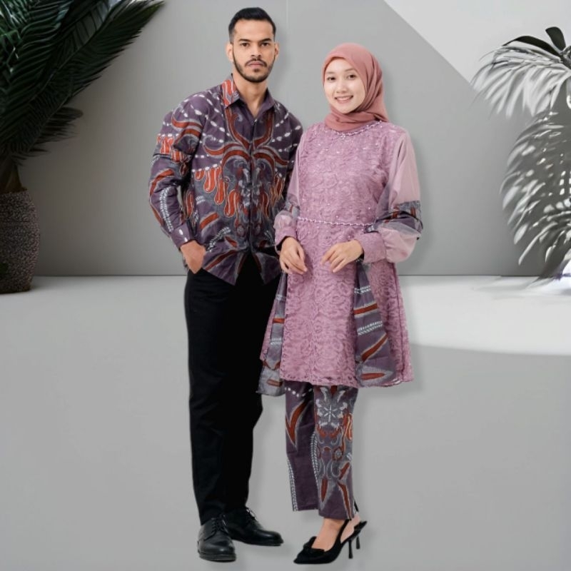 Jual Couple Kebaya Nadine Modern Terbaru / Baju Batik Couple / Kebaya ...