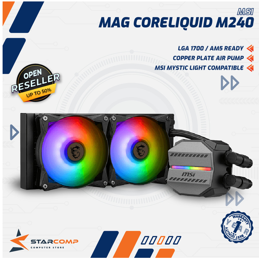 Jual MSI MAG CORELIQUID M240 CPU COOLER MSI M 240 AIO Cooler LGA 1700 AM5 | Shopee Indonesia