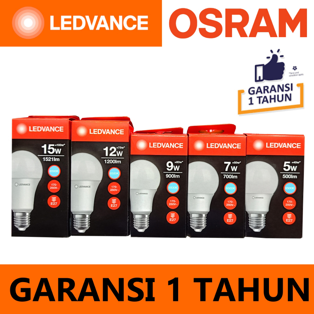 Jual Bohlam Lampu Led Rumah Ledvance 5 Watt 7 Watt 9 Watt 12 Watt 15 ...
