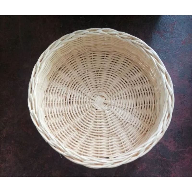 Jual keranjang rotan halus (rotan BerKualitas)diameter 16x5cm | Shopee ...