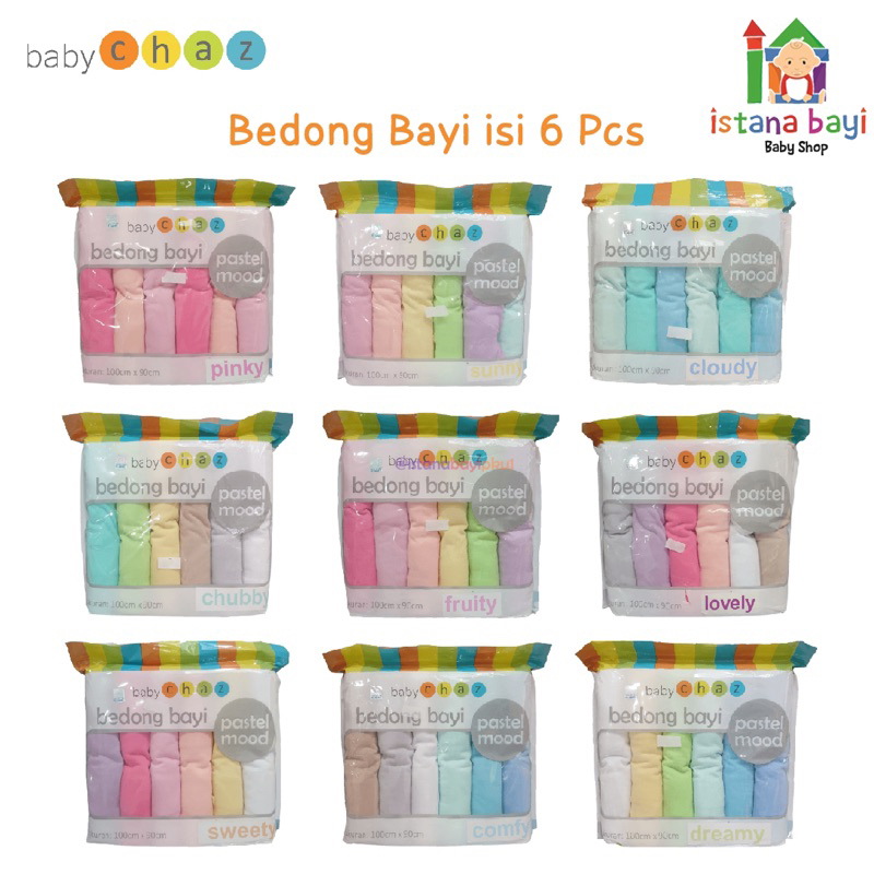 Jual Baby Chaz Bedong Pastel Mood 6 in 1 - Bedong bayi murah isi 6 ...