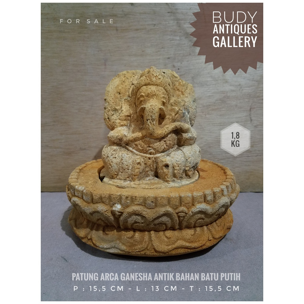 Jual Patung Arca Ganesha Kuno Bahan Batu Putih | Shopee Indonesia