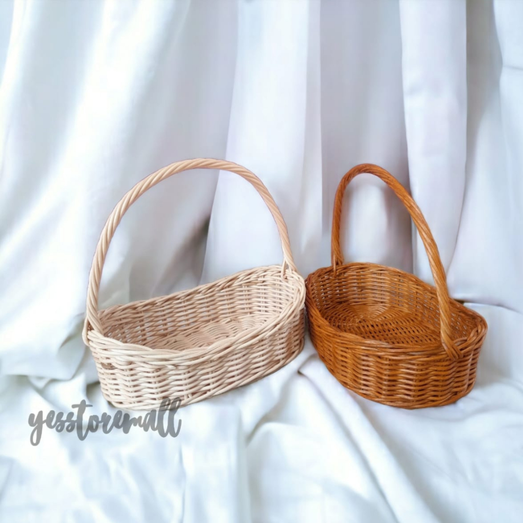 Jual Keranjang rotan bulat wadah buah hantaran pernikahan parcel murah ...