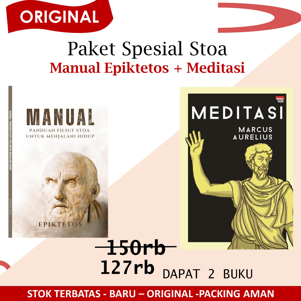 Jual Paket 2 Buku Stoikime - Manual Panduan Filsuf Stoa untuk Menjalani ...