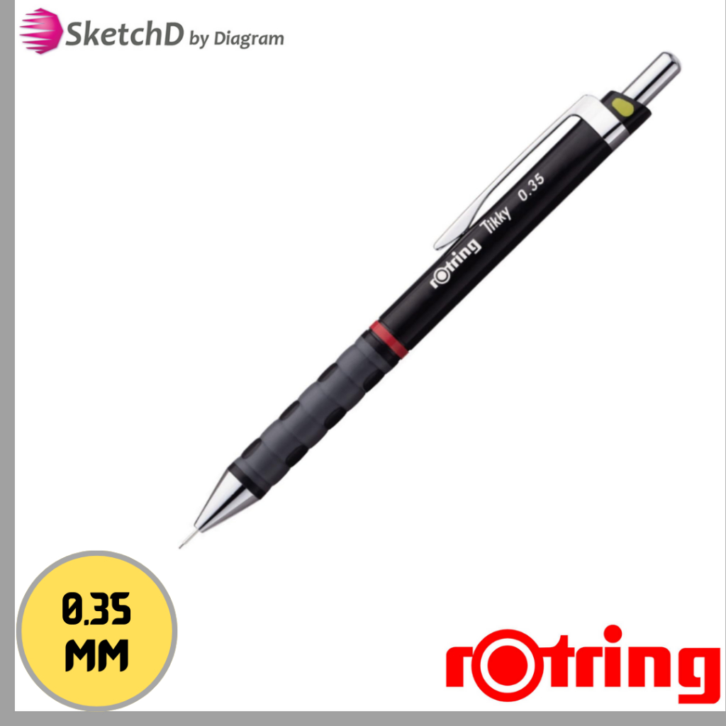 Jual Pensil Mekanik Tikky Rotring Lead Mechanical Pencil Black 0.3 0,3 ...
