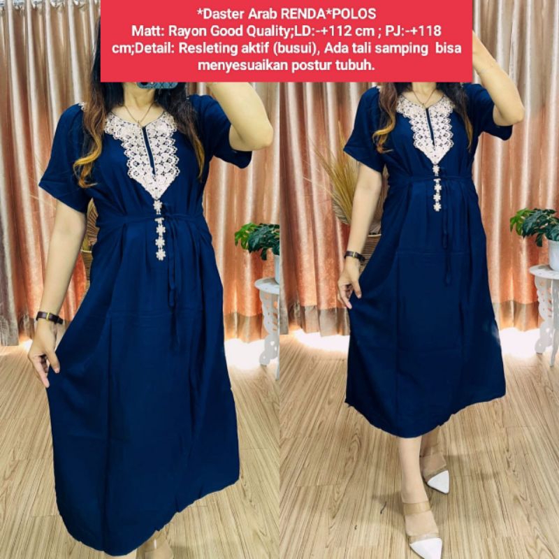 Jual Daster Arab Renda Mewah Polos / Daster Arab Motif / Daster Arab ...