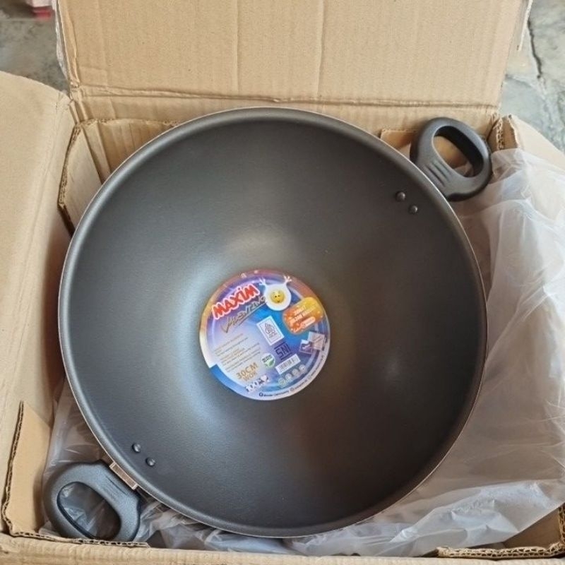 Jual kuali / wajan teflon maxim / anti lengket valentino 30 cm | Shopee ...