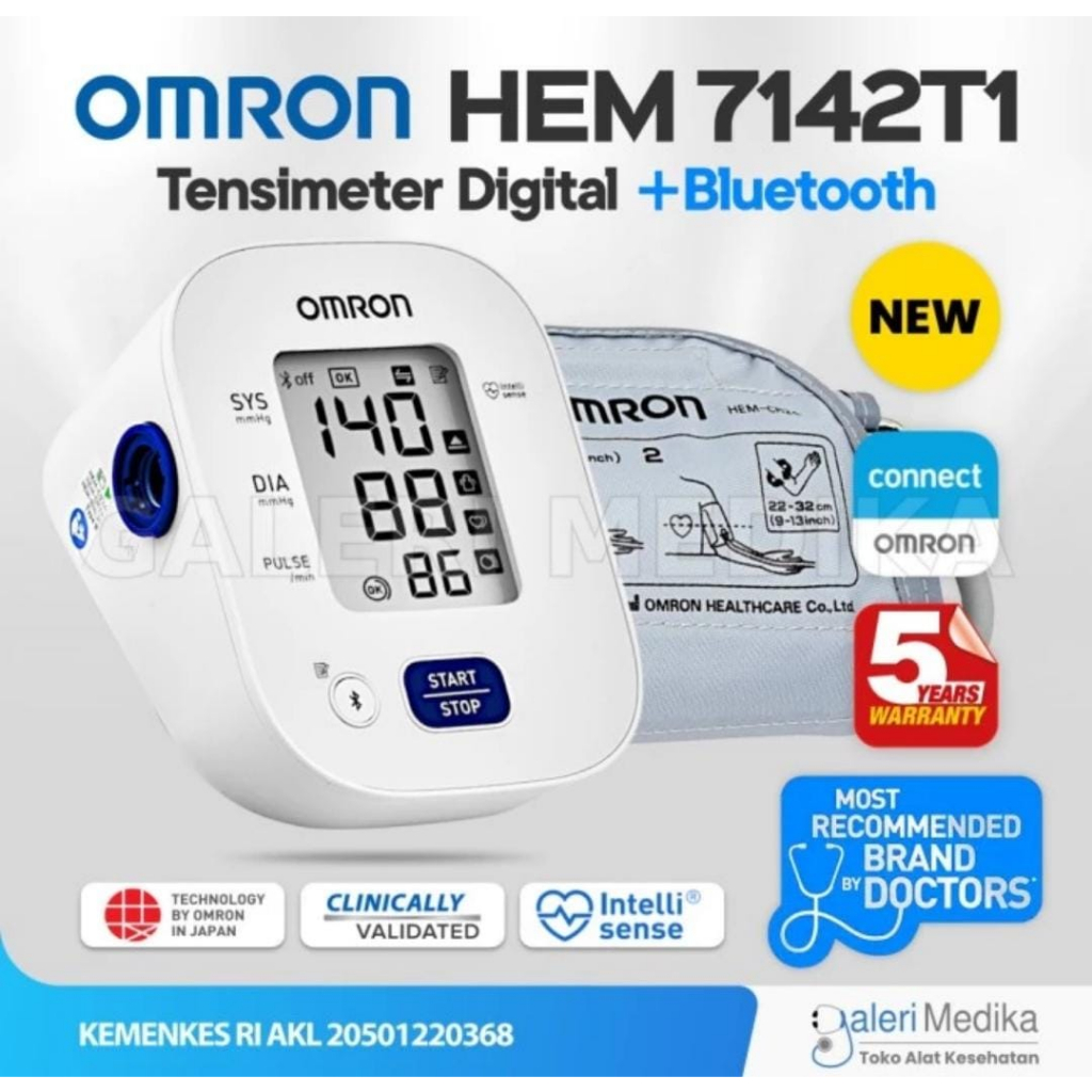 Jual Tensimeter Digital Omron Hem-7142T2 | Shopee Indonesia