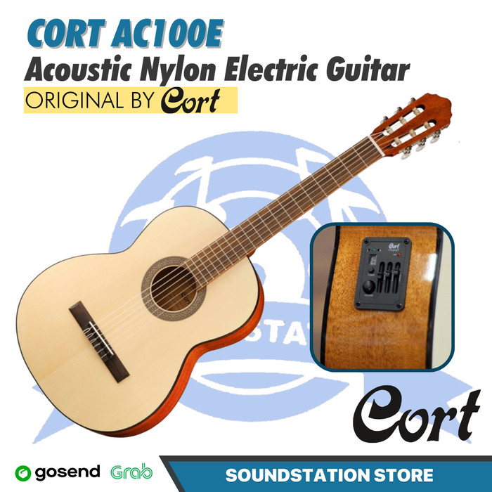 Jual CORT AC100E Classic Nylon Acoustic Electric Guitar | Akustik Nilon ...