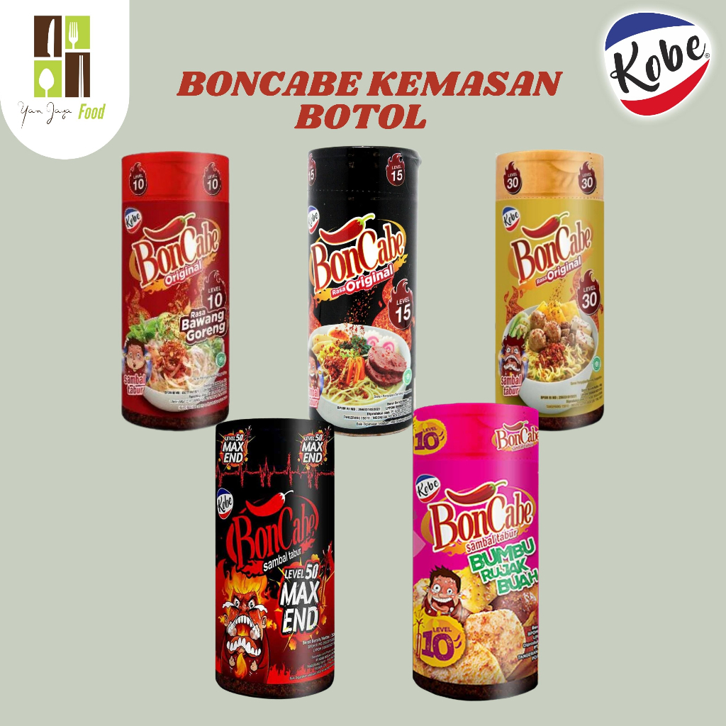 Jual Kobe BonCabe Sambal Tabur Level 10 / Level 15 / Level 30 / Level ...