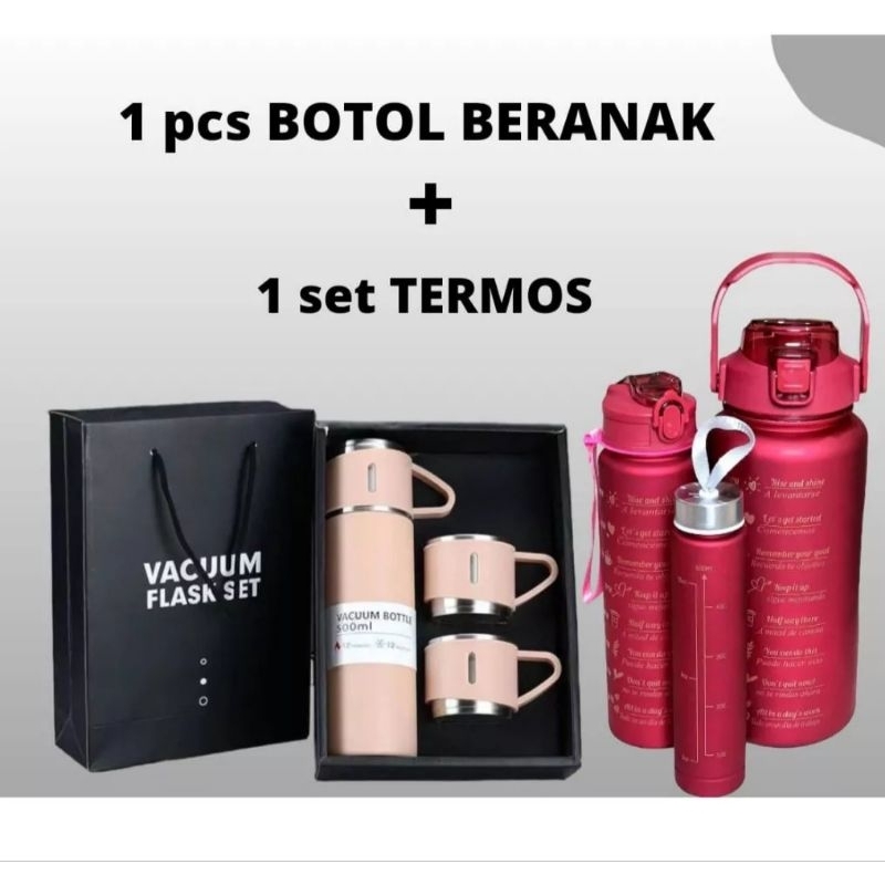 Jual Botol viral 3in1 + set termos flash vacuum | Shopee Indonesia