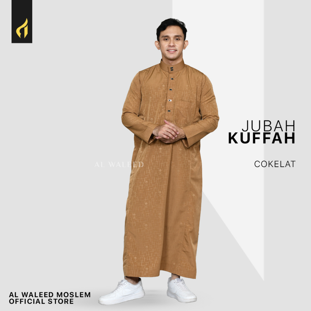 Jual Al waleed moslem jubah Kuffah lengan panjang oblong warna hitam ...