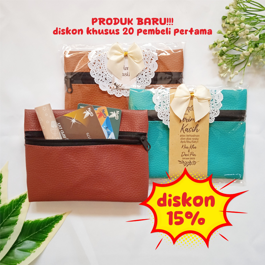 Jual SOUVENIR POUCH DOMPET BAHAN VINYL KULIT SINTETIS BISA CUSTOM NAMA ...