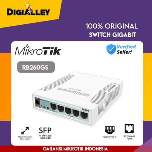 Jual Mikrotik RB260GS Switch Gigabit 5 port RB 260GS Ethernet | Shopee ...