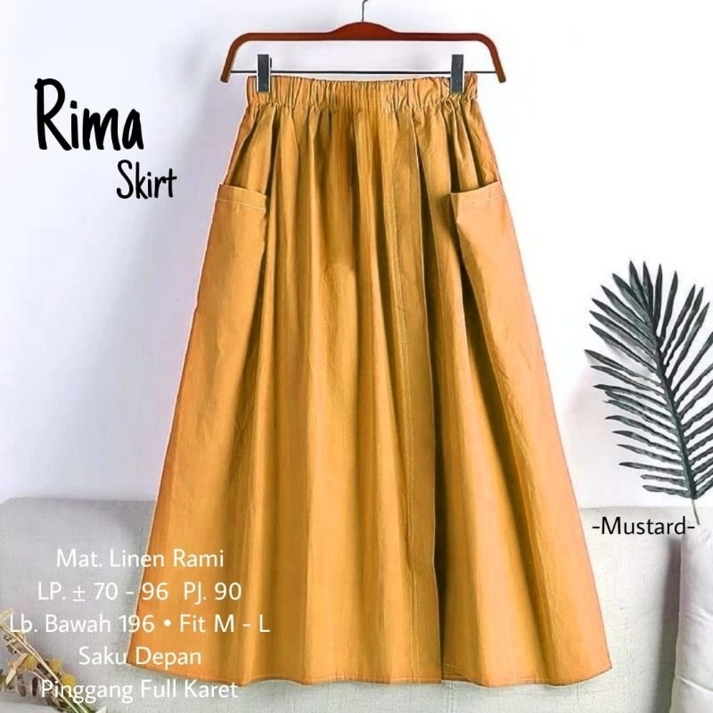 Jual Skirt Rok Wanita Warna Rima Skirt Linen Rami | Shopee Indonesia
