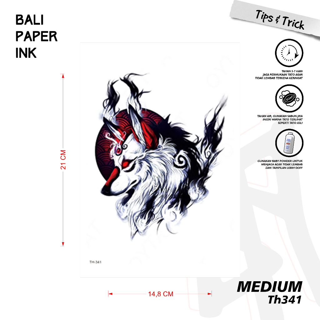 Jual Tato Wolf TH341 - Basic Temporary Tattoo - By Bali Paper Ink ...