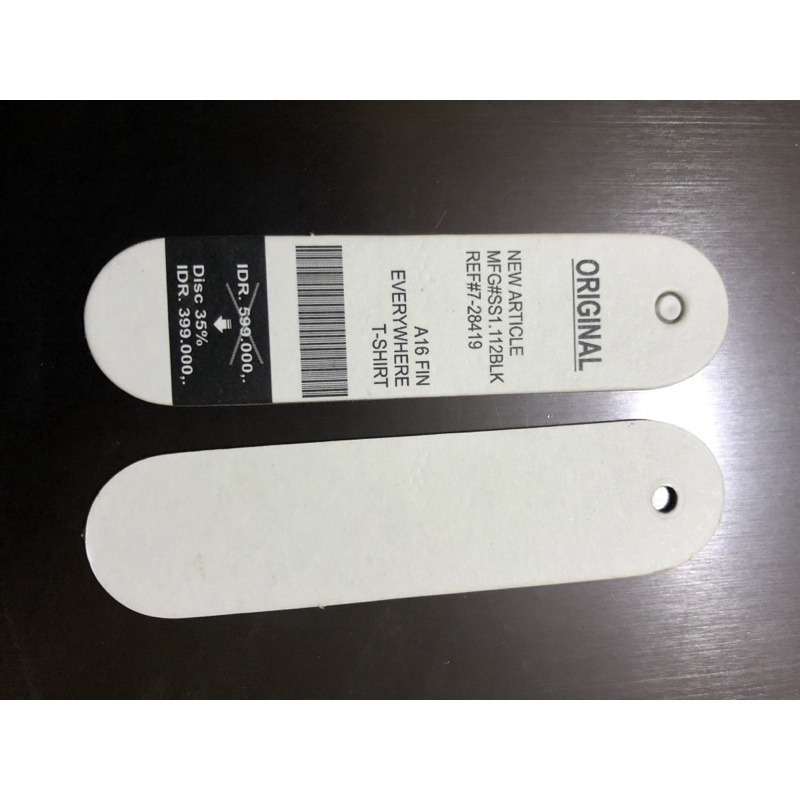 Jual Hangtag barcode original label tag barcode original name tag ...