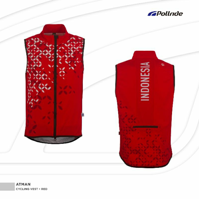 Jual Rompi Sepeda/Vest Cycling Merk Pollride ATMAN RED | Shopee Indonesia