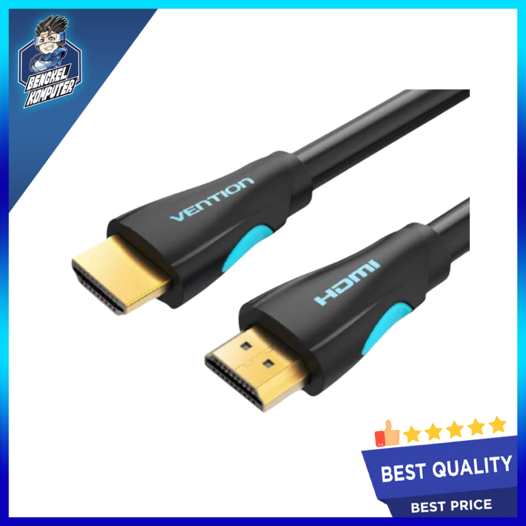 Jual KABEL HDMI VENTION (4K GOLD PLATED) TYPE 2.0 BLACK 1.5M | Shopee ...