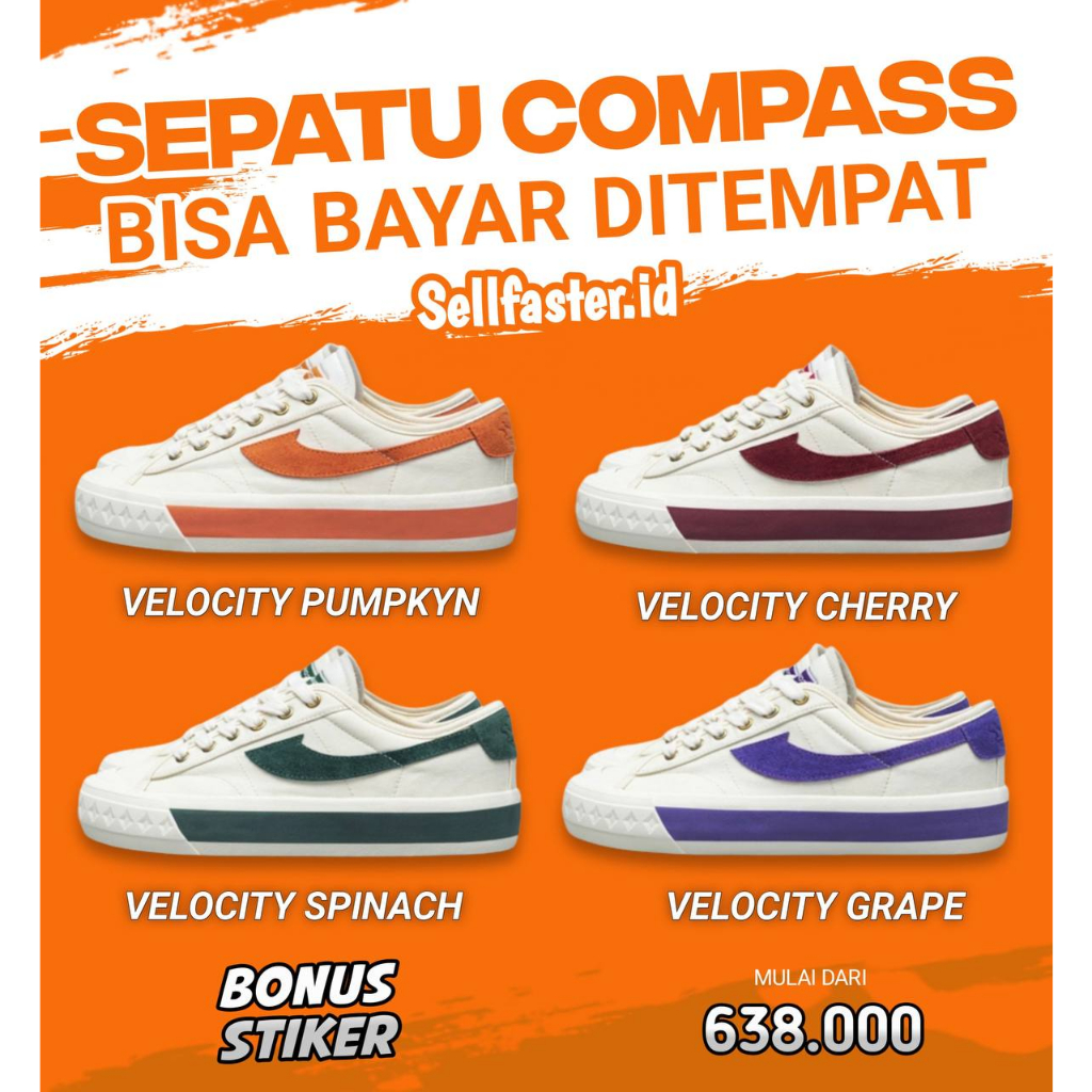 Jual Sepatu Compass Creme Retrograde Low (Pumpkyn / Grape / Spinach ...
