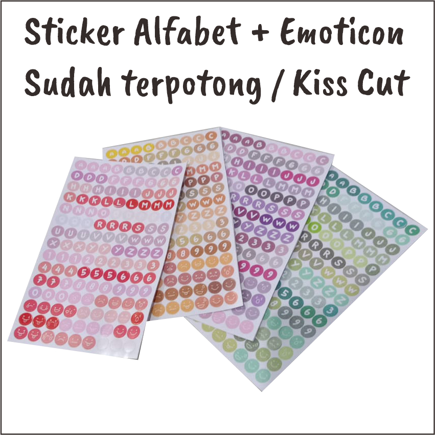 Jual Stiker Sticker Huruf Abjad Angka Multi Warna DIY Huruf Deco ...