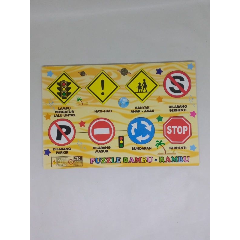 Jual Mainan Edukasi Kayu Puzzle Rambu Lalu Lintas-Mainan Murah BerSNI ...