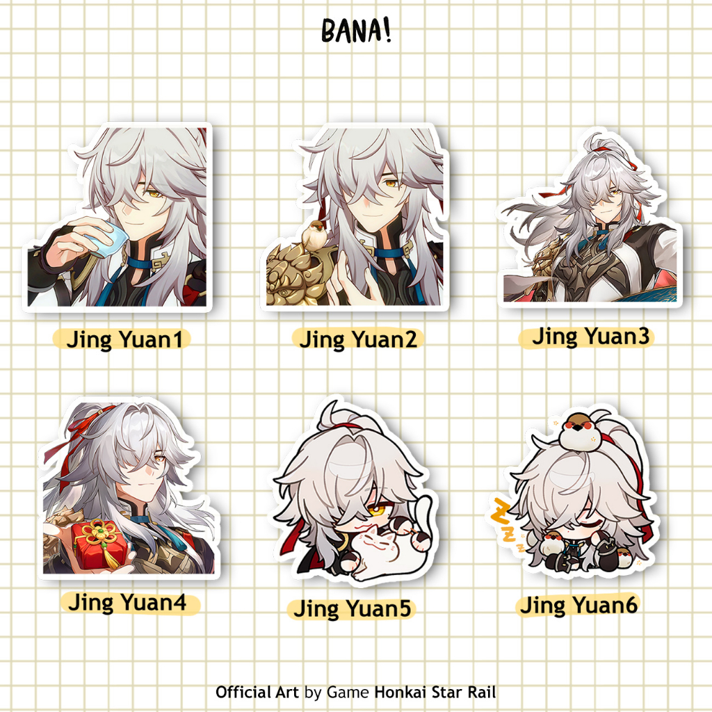 Jual Stiker Honkai Star Rail JING YUAN Bijian Vinyl Waterproof | BANA ...