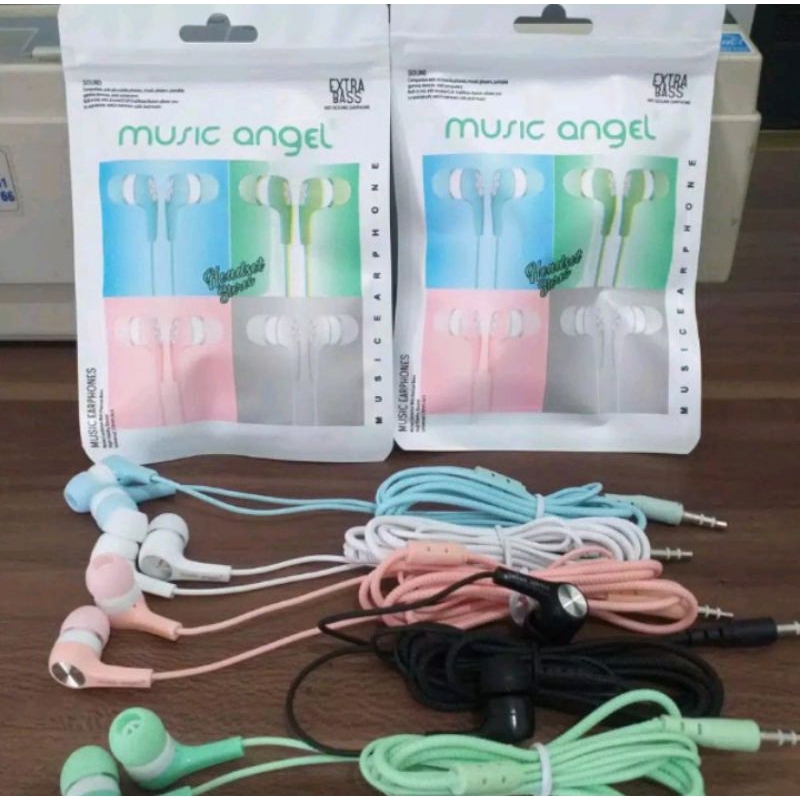 Jual Headset Music Angel Macaron full bass | Shopee Indonesia