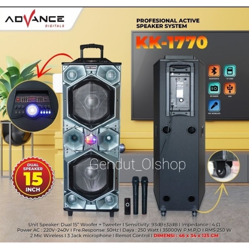 Jual (Khusus Wilayah Palembang) Speaker Advance KK-1770 Bluetooth ...