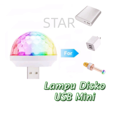 Jual LAMPU DISKO MINI USB SENSOR SUARA KABIN MOBIL LED RGB DISCO COLOK ...