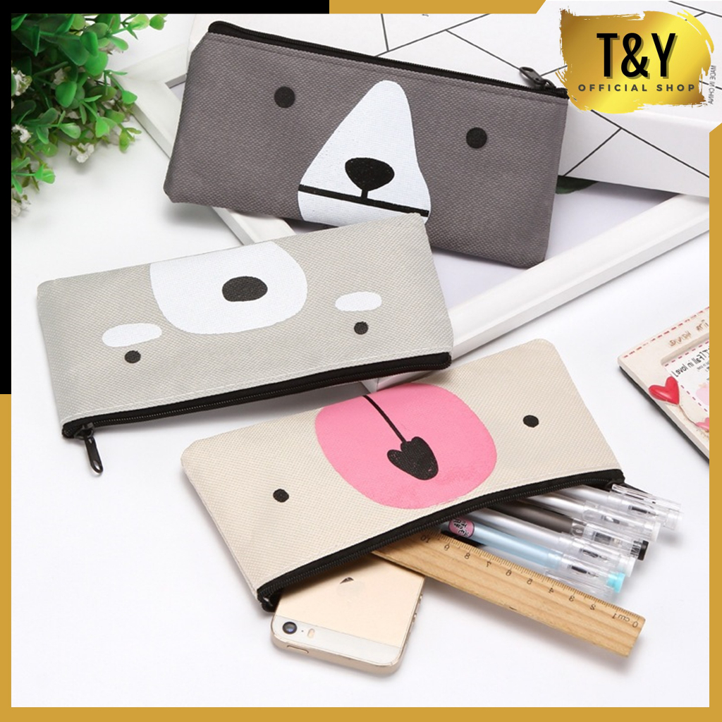 Jual T&Y kotak Pensil Kain Kanvas Karakter Bear Lucu Tempat Pensil ...