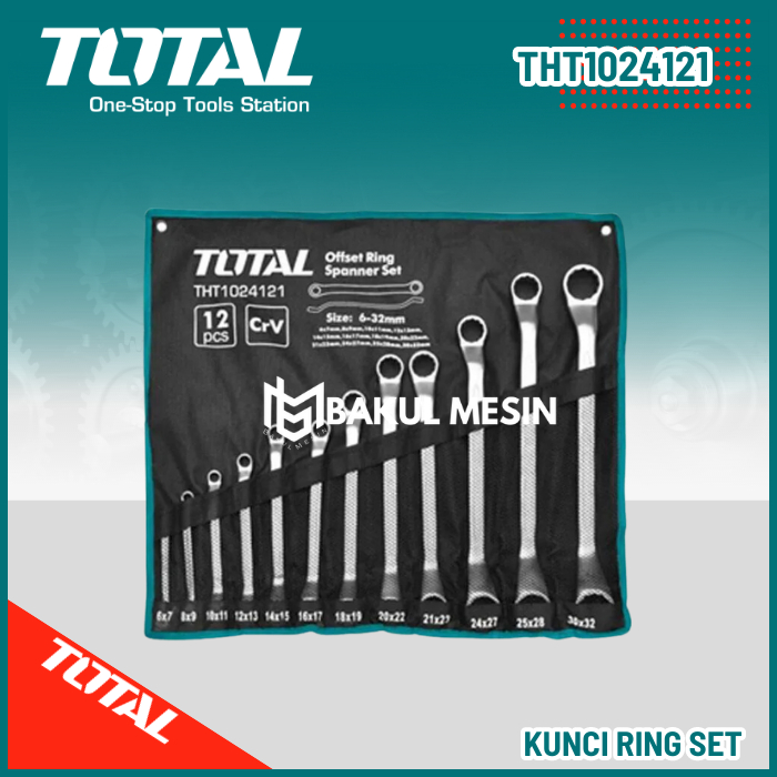 Jual TOTAL THT1024121 offset ring spanner set kunci ring set 12pcs 6 ...