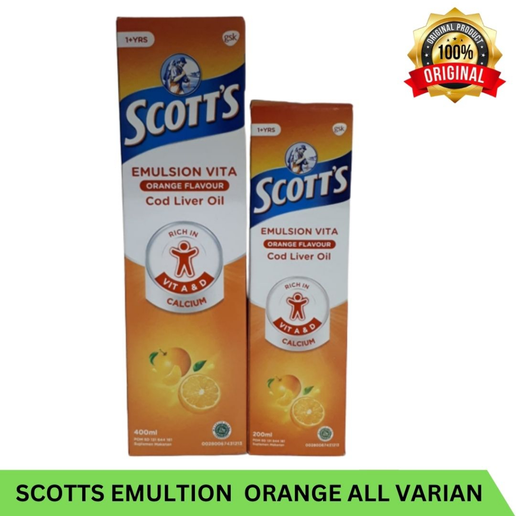 Jual SCOTT'S EMULSION RASA jeruk 200ML400ml VITA COD LIVER OIL MINYAK ...