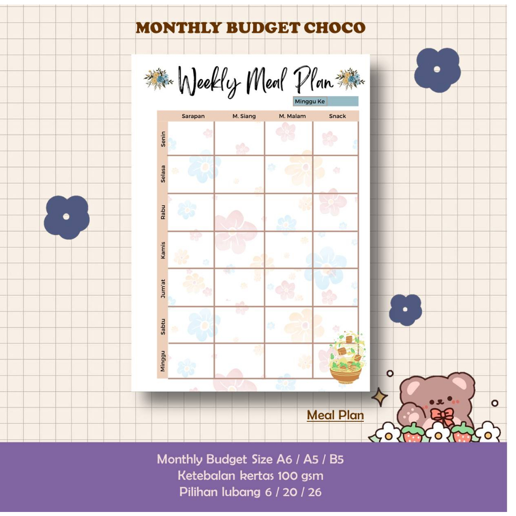 Jual MONTHLY BUDGET Choco PLANNER CATATAN KEUANGAN CASHFLOW PENGELUARAN BULANAN / FINANCIAL ...