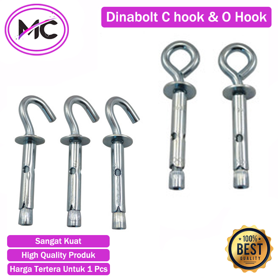 Jual Dinabolt Kail M6 M8 M10 Dynabolt Baud Hook Bulat Kail Tembok ...