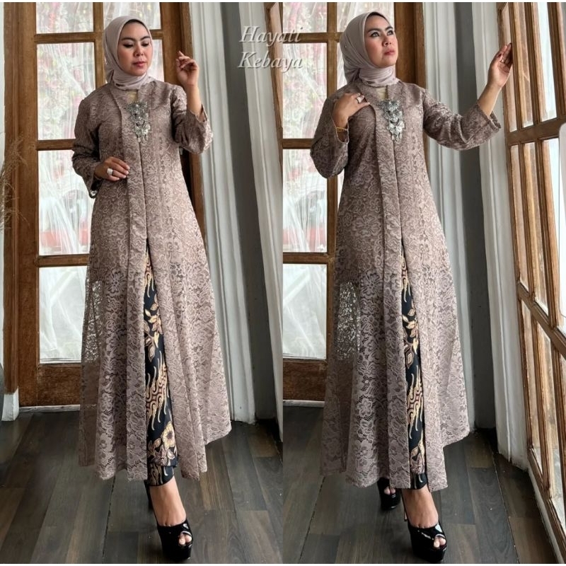 Jual Ready Kebaya Long Floy Modern//Kebaya Pesta Kekinian//kebaya ...