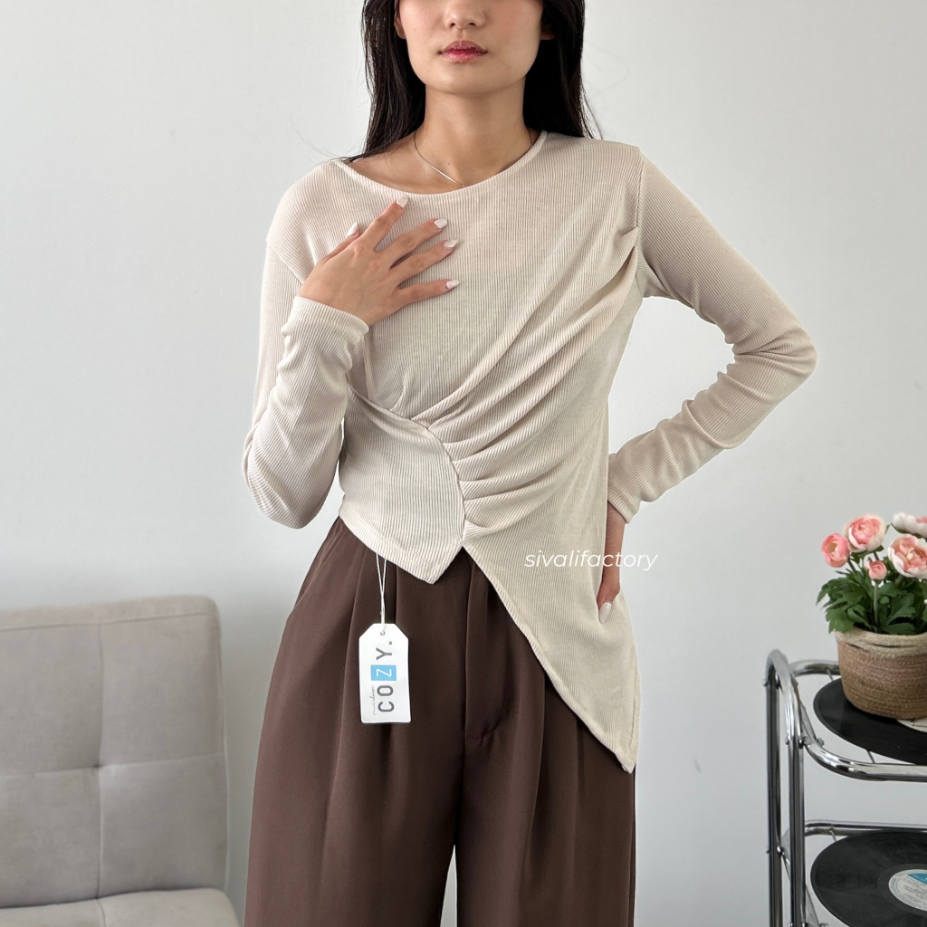 Jual SIVALI Zia Knit Top | Atasan Knit Wanita - Korean Top - Baju Knit Wanita Lengan Panjang ...