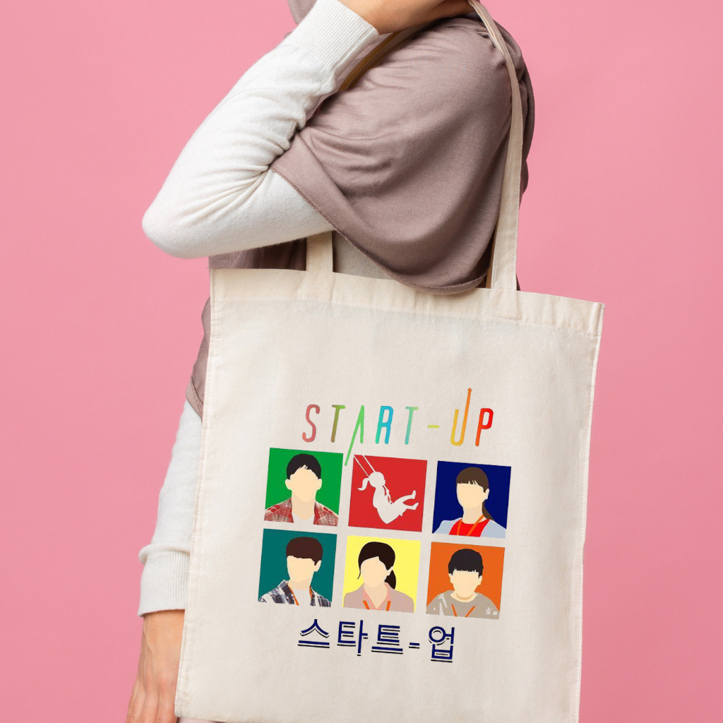 Jual Totebag Tote bag Blacu Premium Motif Drama Korea Drakor Startup ...