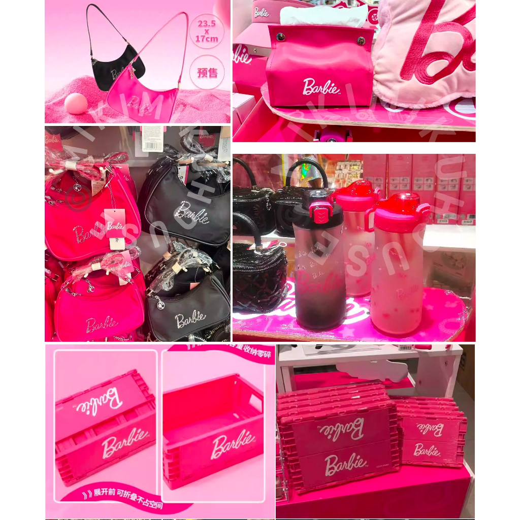 Jual NEW COLLECTION MINISO X BARBIE HOBO BAG TAS ECO TUMBLER GLITTER ...