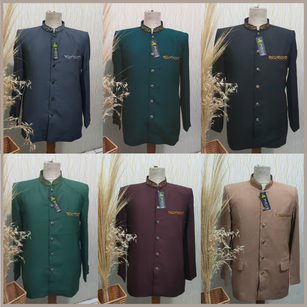 Jual Jasko Tasik Jasko Motif Bordir Saku Kerah Jas Koko Bahan Wool ...