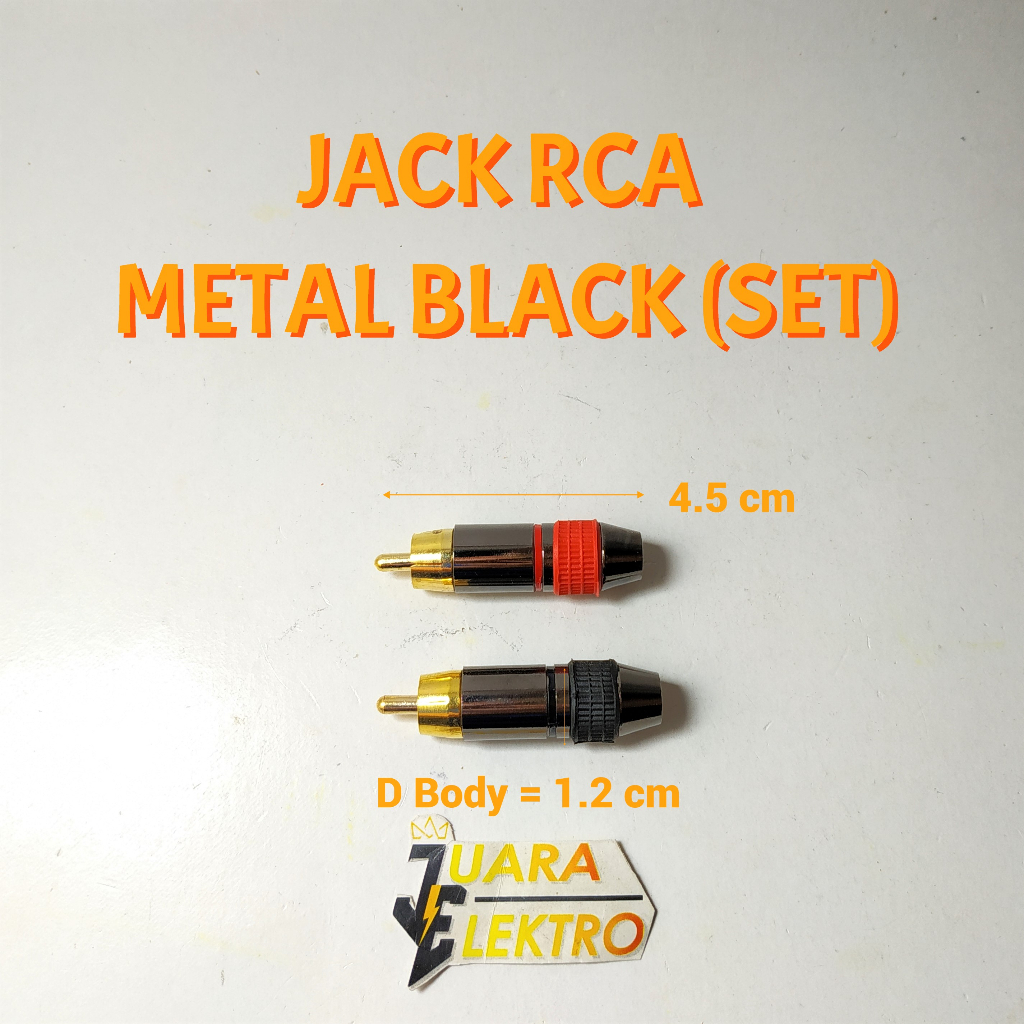Jual Jack RCA Metal Black (1 SET) | Jack Audio RCA Black Metal 1 Set ...