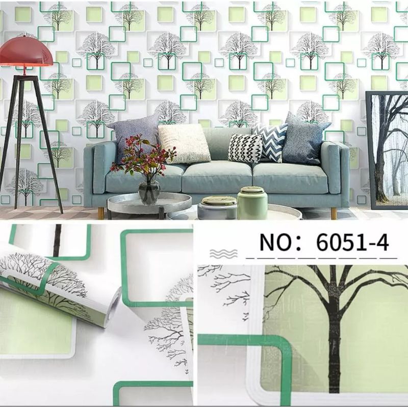 Jual Wallpaper Dinding Kotak 3D Hijau Ukuran 45 Cm x 10 Meter Wallpaper Dinding Wallpaper 3D ...