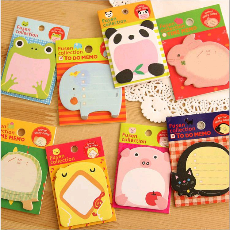 Jual sticky note kertas note karakter hewan lucu animal tempelan kertas ...