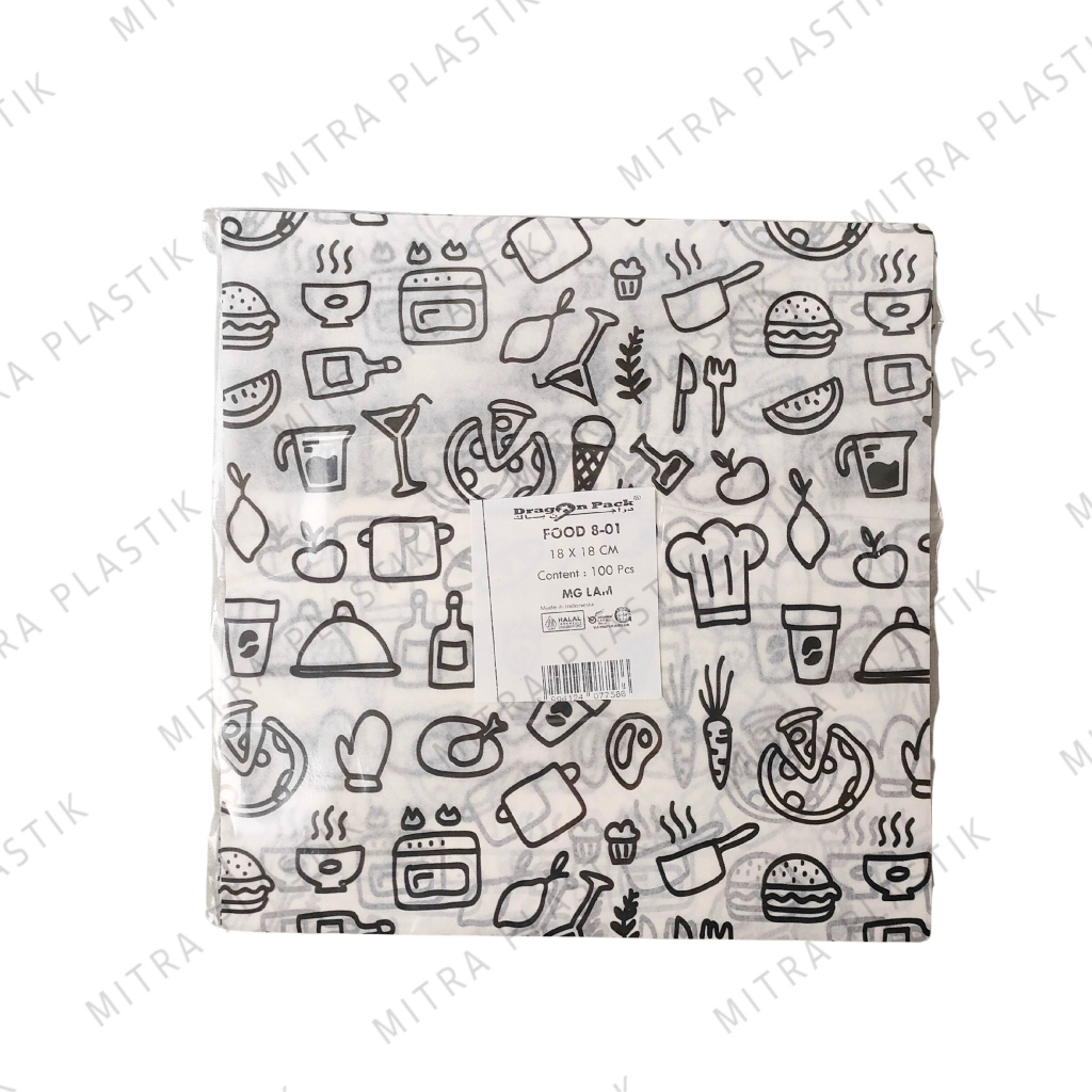 Jual Kertas Nasi Motif 18x18 cm Paper Wrap 100 pcs Printing Laminasi ...